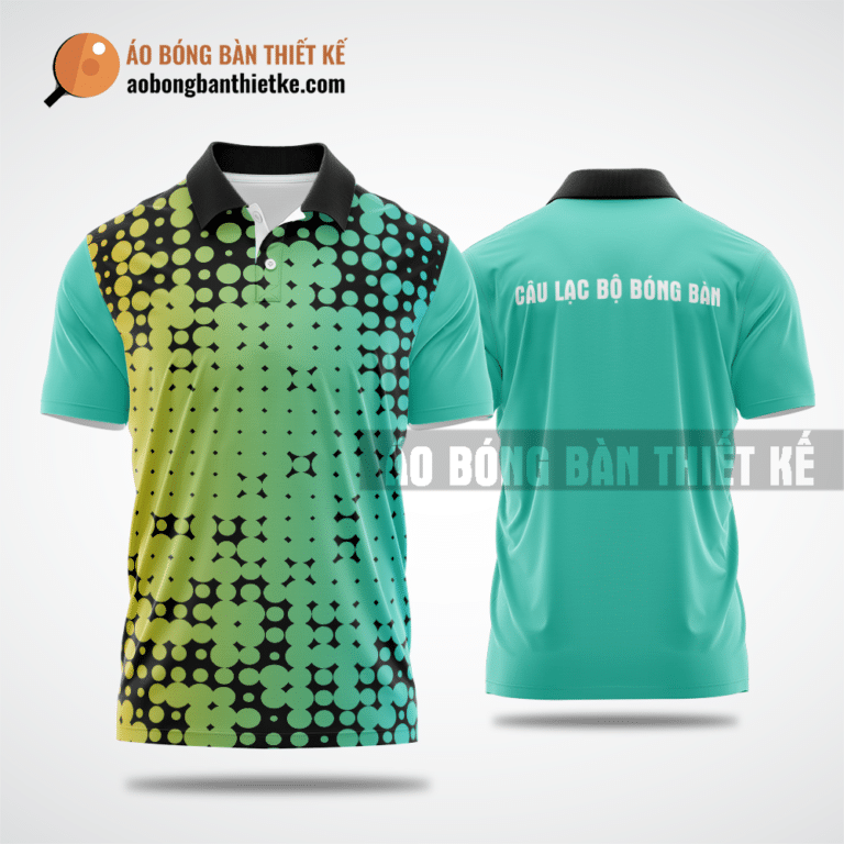 Mẫu ping pong uniform CLB Cô Tô màu xanh ngọc thiết kế uy tín ABBTK586 ...