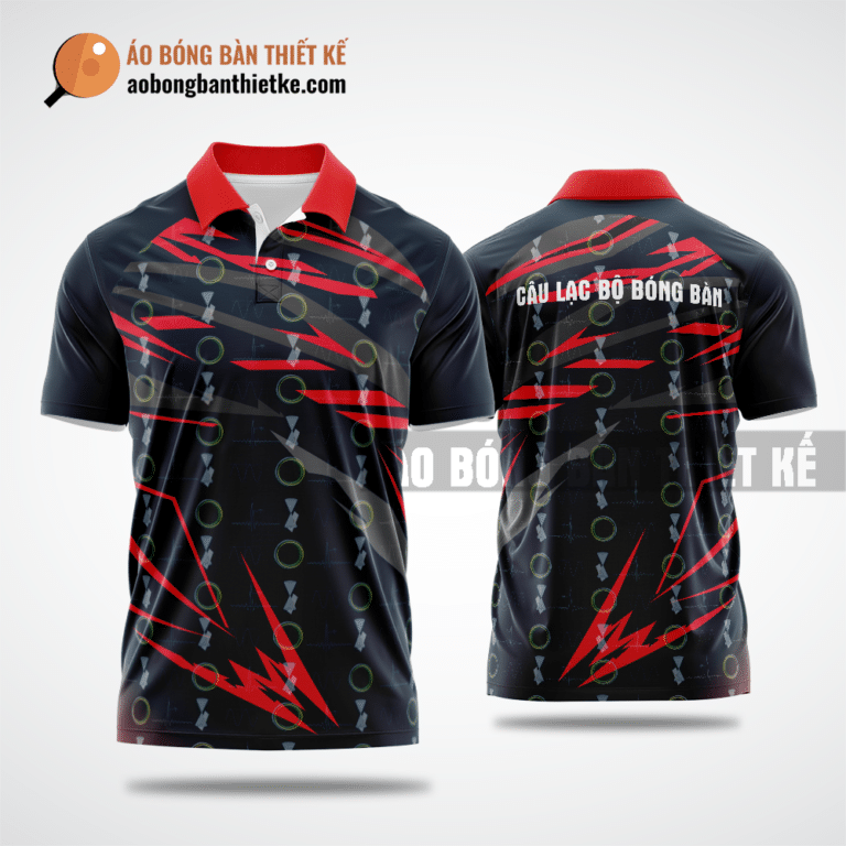 Mẫu ping pong uniform CLB Kiến Tường màu đỏ thiết kế sang trọng ...